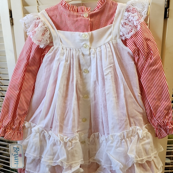 Bryan | Dresses | Vintage Bryan Red White Pinafore Dress | Poshmark